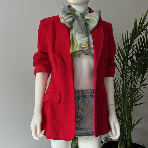 Kate Hill | Jackets & Coats | Kate Hill Red Blazer Structured Shoulders ...